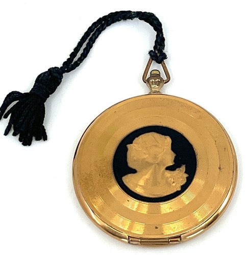 Powder Compact 1940s Pocket Watch Style Glamour Girl Cameo Portrait ...