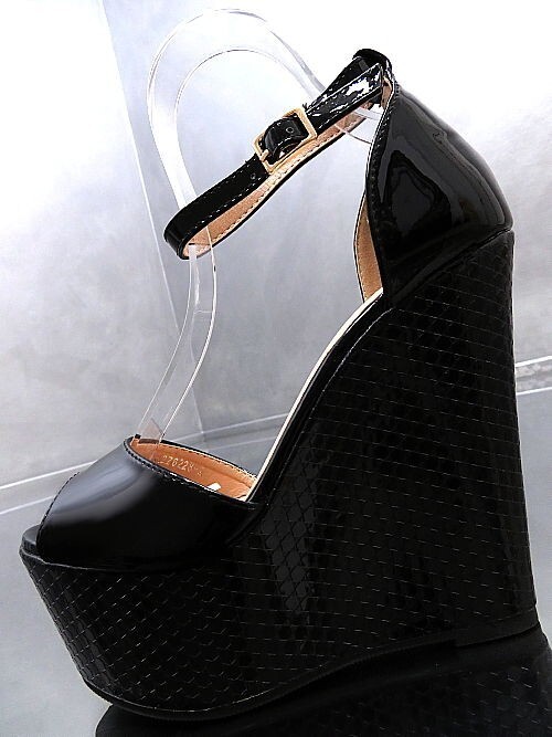 Tulipano Original High Heels Wedge Platform Sandals Black 37 | eBay.de