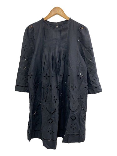 MACPHEE Linen Coon Embroidered Tunic Dress 36 Linen BLK 12-06-21-06132 | eBay