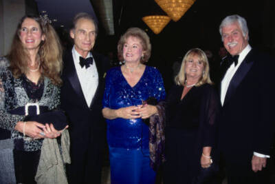 Sid Caesar wearing a tuxedo bow tie with wife Florence Caesar thei- Old ...