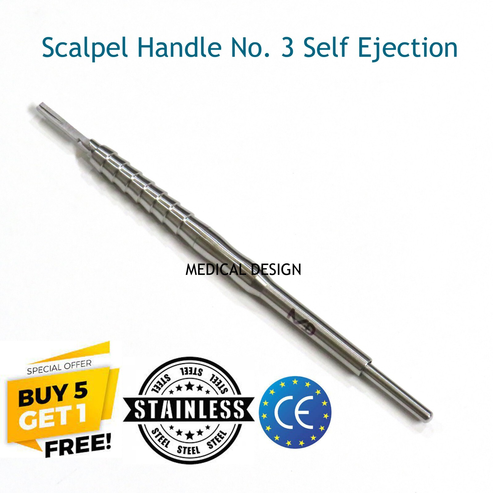 Self Ejection Blade Scalpel Handle No 3 Easy Eject Dentist Dental 8 ...