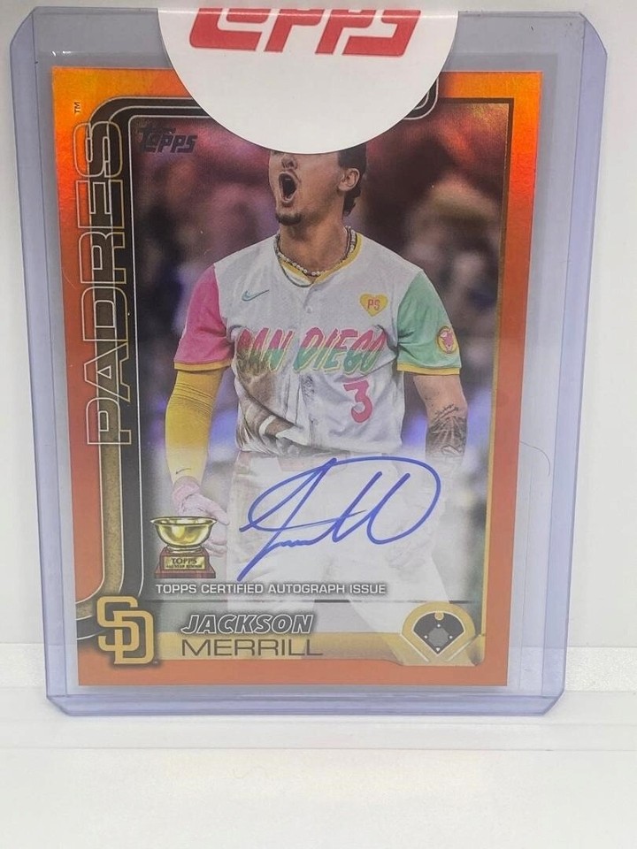 2025 Topps Flagship Real One Autograph Orange Foil Jackson Merrill 20/ ...