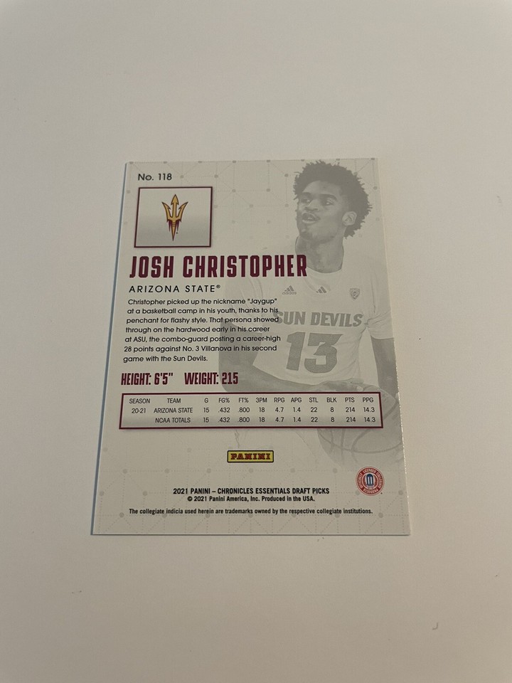 Free Ship 2021 Chronicles Draft Essentials Red Rookie JOSH CHRISTOPHER ...