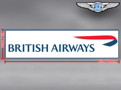 BRITISH AIRWAYS BA WHITE BACKGROUND RECTANGULAR LOGO DECAL / STICKER | eBay