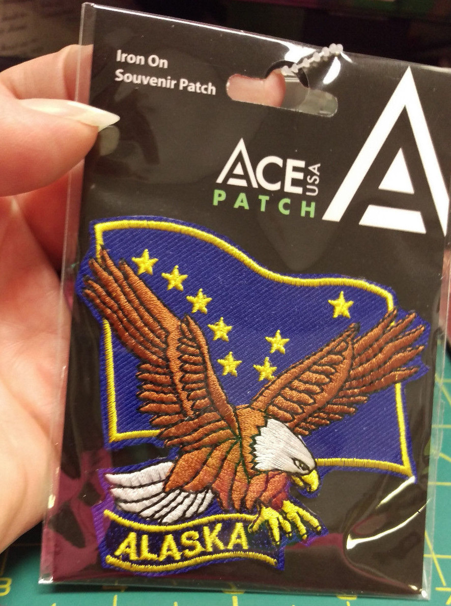 Embroidered Alaska Patch - Alaska Flag and Bald Eagle - New In package ...