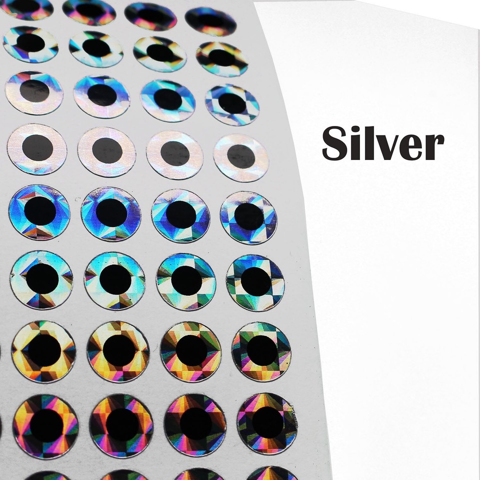 550 pcs 7 Colors 2D Fish Eyes 10mm Sticky Fishing Lure Baits Fly Tying ...