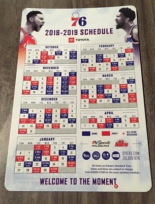 PHILADELPHIA 76ERS JOEL EMBIID BEN SIMMONS 8" NBA Season Schedule ...