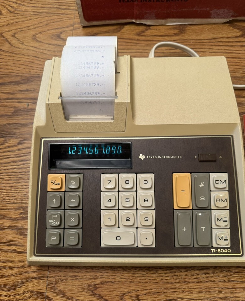 Vintage Texas Instruments TI-5040 Thermal Printing Calculator. Includes ...