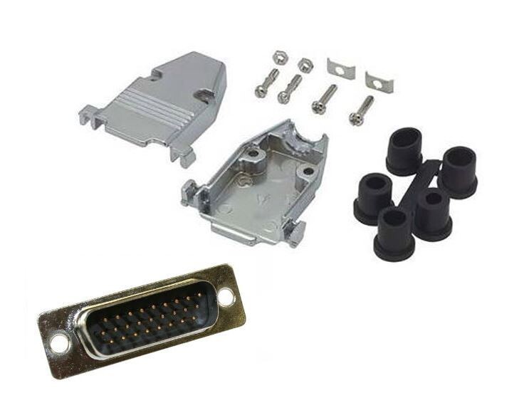 DB-26 Male Solder Cup Connector with Metal Backshell Kit , RF/EMI ...