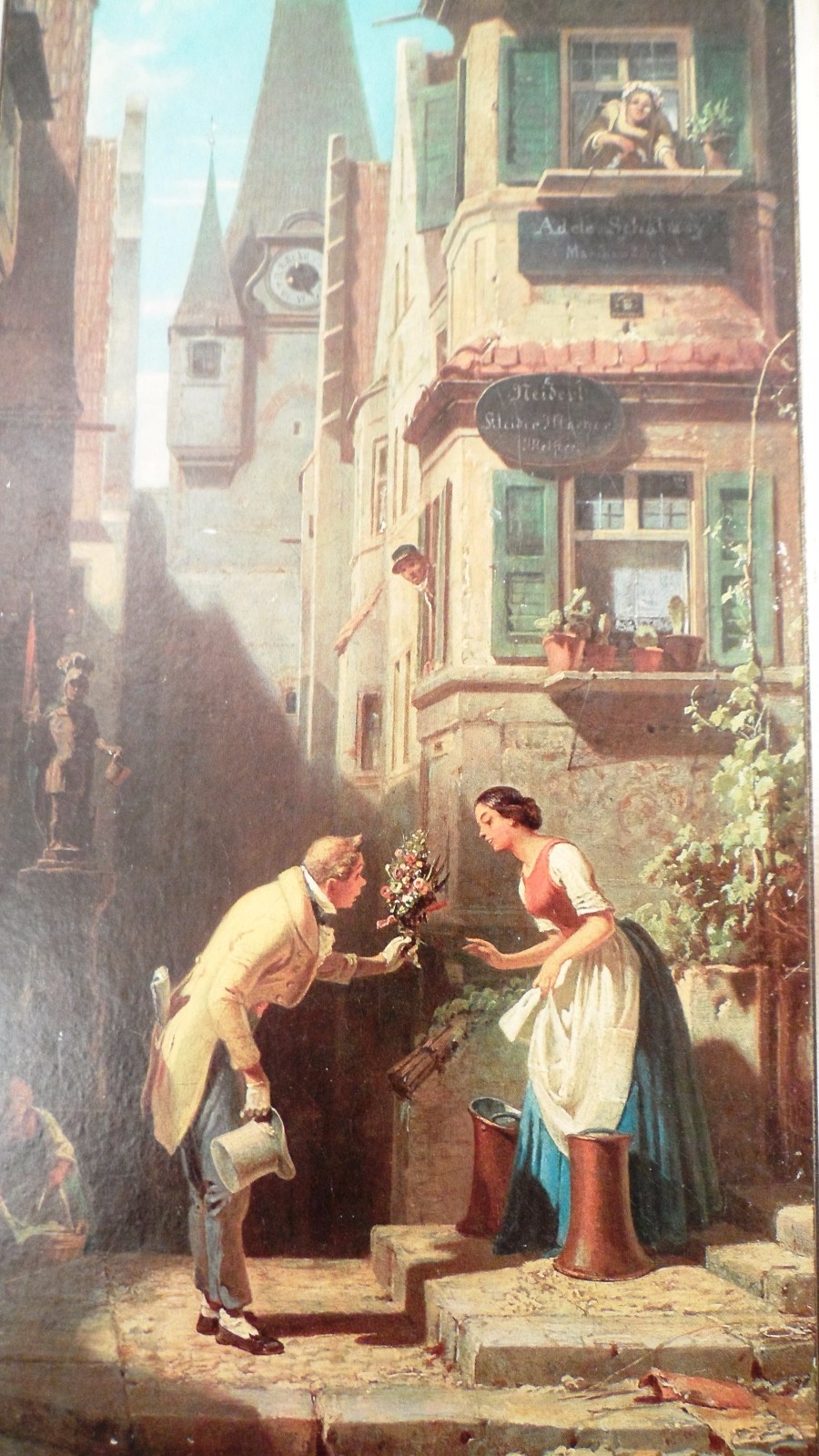VTG Carl Spitzweg Der Gratulant The Wisher Wooden Art Plaque Print Wall ...