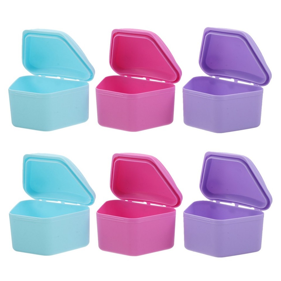 6 Pcs Denture Retainer Box Braces Travel Case Holders for Cleaning ...