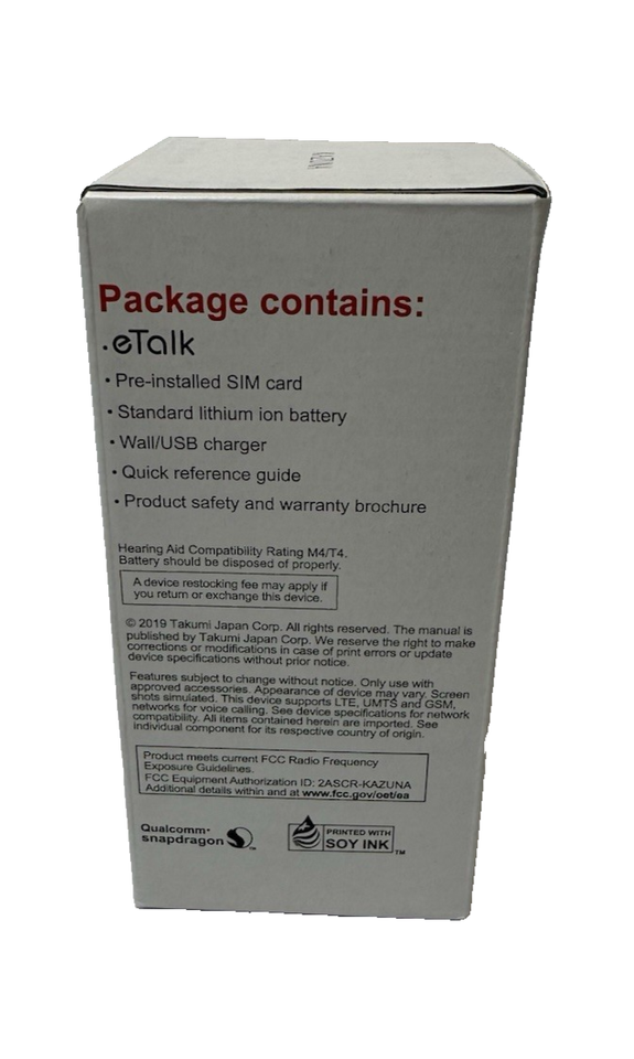 Kazuna eTalk Verizon 4G LTE 4GB Flip Phone Gray KAZF119VWQ Brand New ...