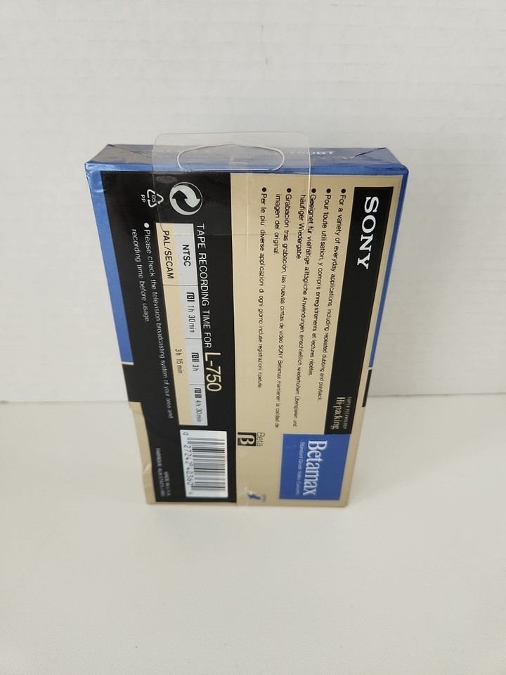 NEW SEALED Sony Betamax Beta Video Cassette Tape L-750 Hi-Packing ...