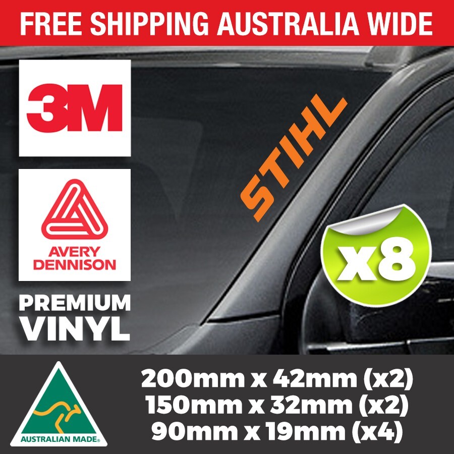 8 x STIHL Premium Vinyl Sticker Decal Set window car ute mower chainsaw ...