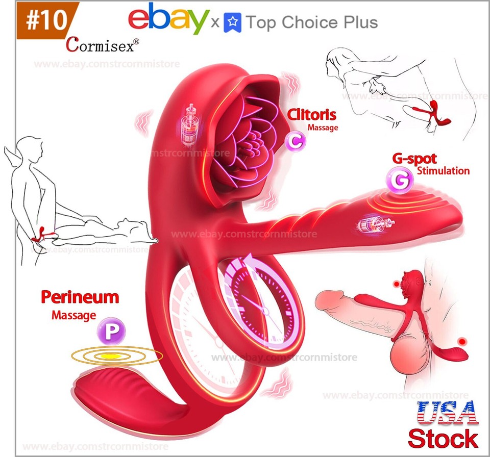 Rose Penis Sleeve Ring Vibrator G-spot Clit Perineum Stimulator For Women Couple | eBay