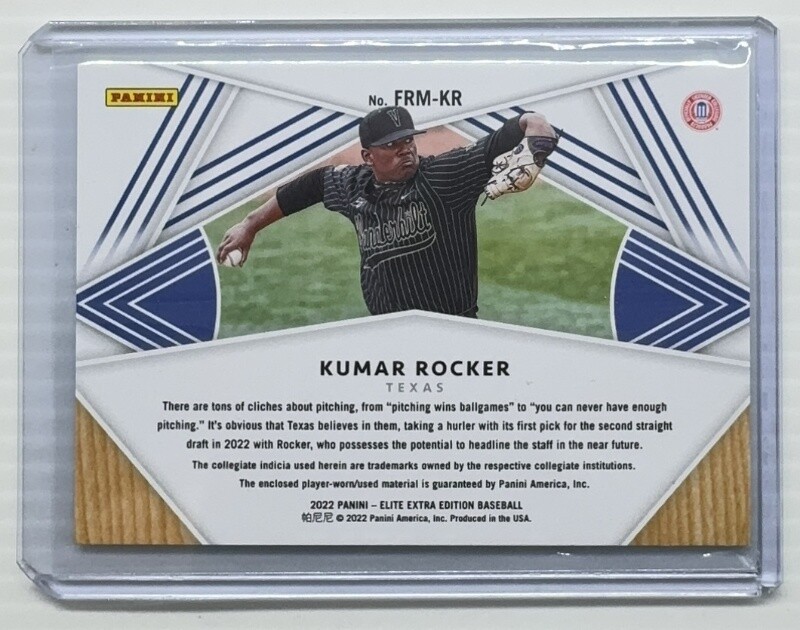 2022 Panini Elite Extra Edition Kumar Rocker First Round Prospect ...