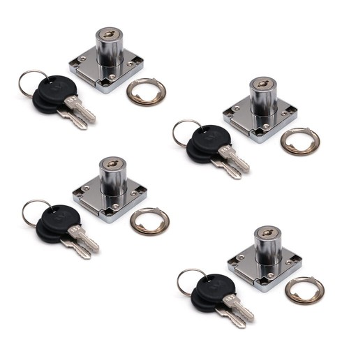 4X Cupboard Drawer Cylinder Locks Furniture for Office Cabinet Mailbox ...