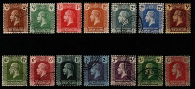 CAYMAN ISLANDS SG69/83 1921-6 WMK SCRIPT CA DEFINITIVE SET FINE USED ...