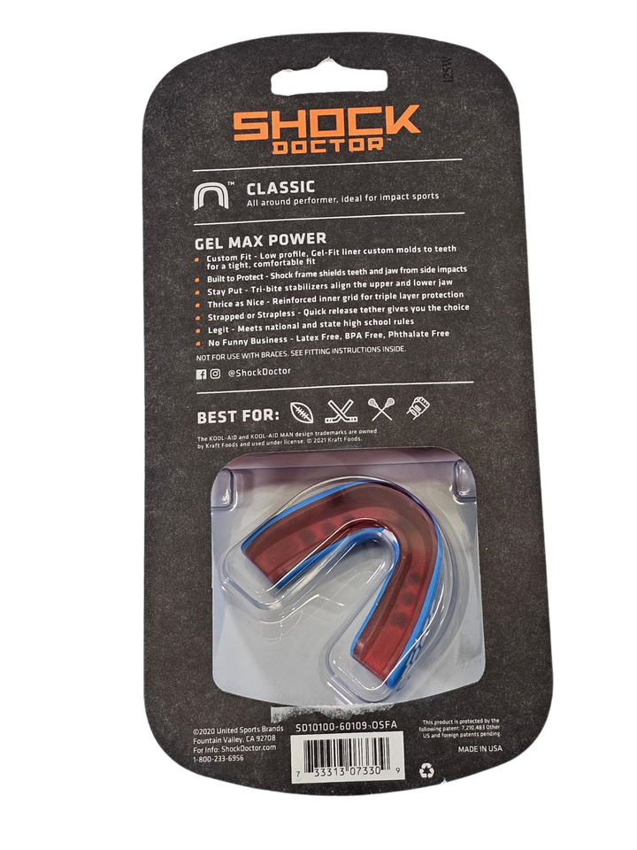 Shock Doctor Kool Aid Gel Max Power Flavor Fusion Mouth Guard Tropical ...