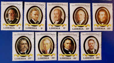 9 Liberia Stamps - Lot#64P US Presidents | eBay
