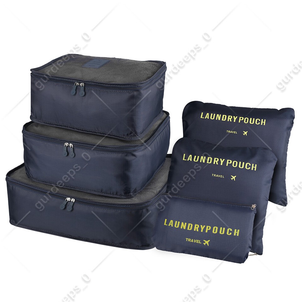 8PCS Travel Luggage Organiser Set Suitcase Storage Bags Clothing ...