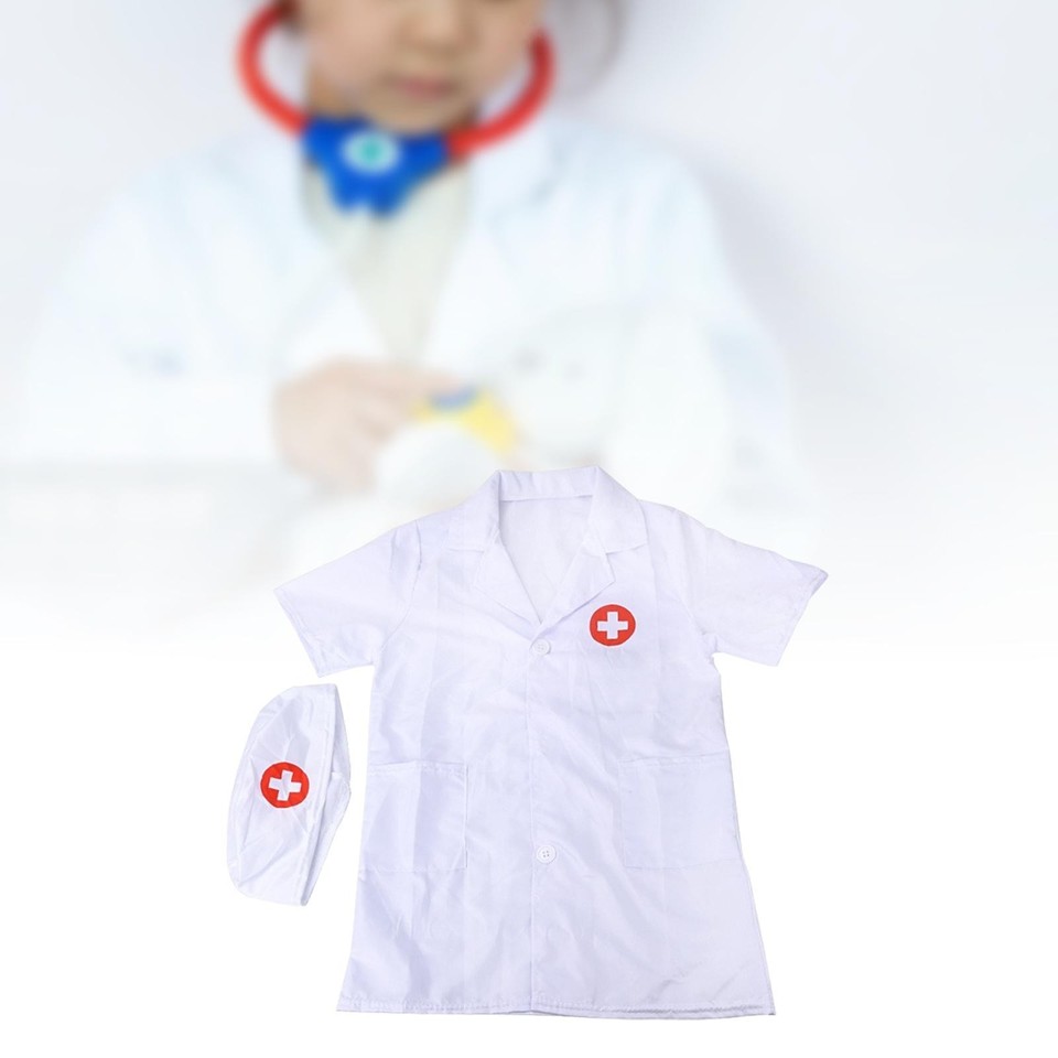 Kids Doctor Coat with Cap Party Supplies Dress up Career Day Costume ...
