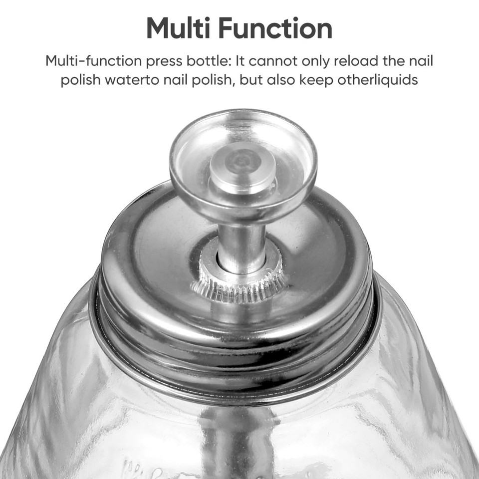 180 ML Water Dispenser Shoe Shine Push Glass Bottle Container down Pump ...