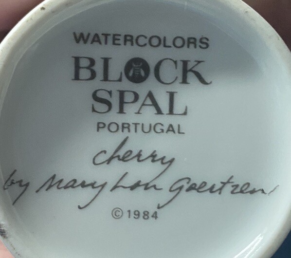 Block Spal WATERCOLORS Mug Mary Lou Goertzen FRUITS Cup | eBay