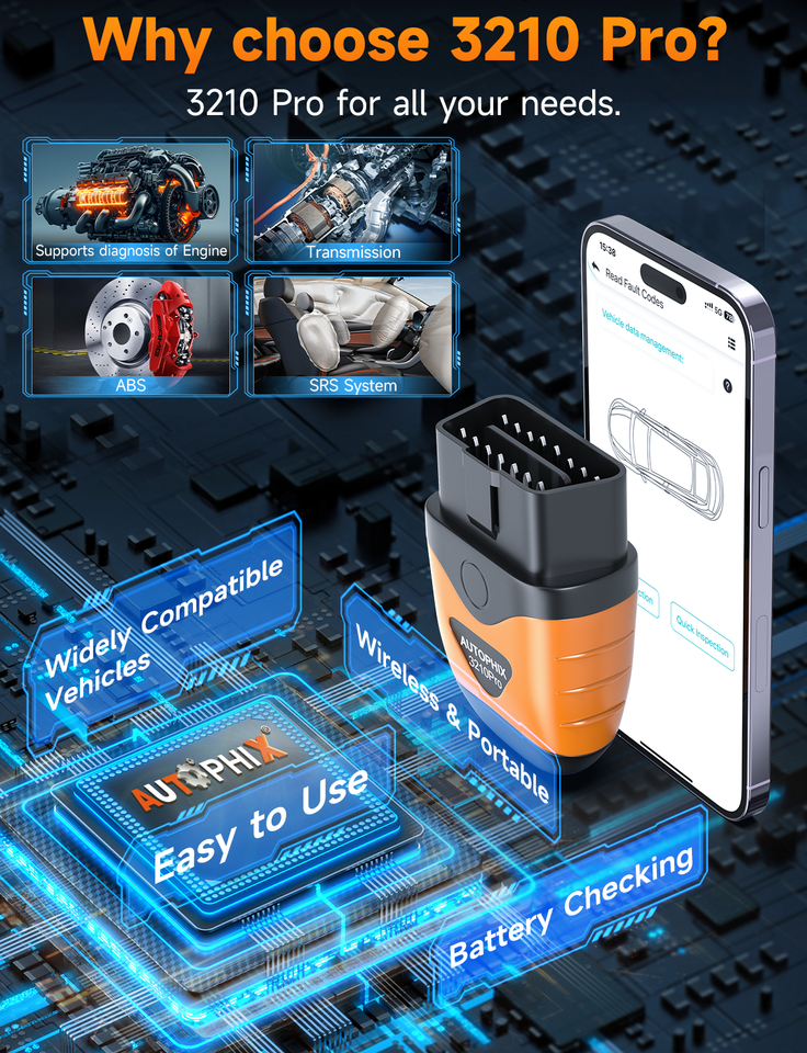 AUTOPHIX 3210 PRO Bluetooth OBD2 Scanner Car Code Reader Auto ...