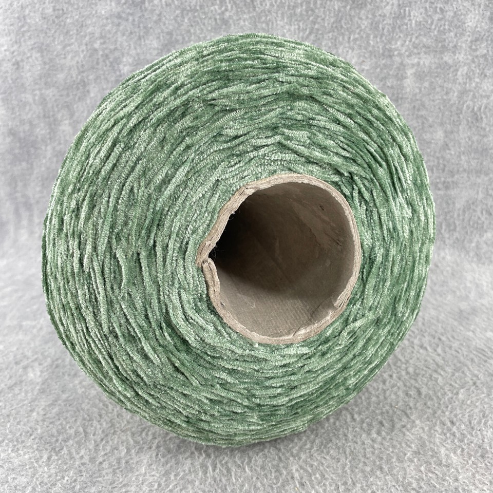 Chenille Yarn Cone Green Craft Crochet Knit 39 oz w Cone Unknown Brand ...