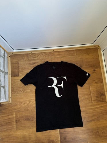 Nike Roger Federer RF Fifteen Crew Tee T-Shirt Black Size S Tennis ...
