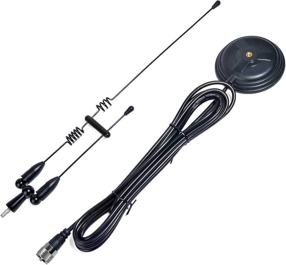 Dual Band Magnetic Mount Mobile Antenna 2m/70cm VHF UHF Heavy-Duty Mag ...