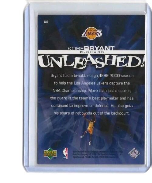 2000-01 Upper Deck Unleashed #U8 Kobe Bryant LA Lakers | eBay