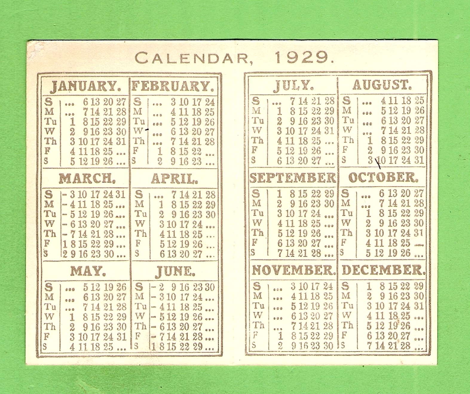 #D254. 1929 POCKET CALENDAR - IMPERIAL PHOTOGRAPHIC PLATES etc | eBay ...