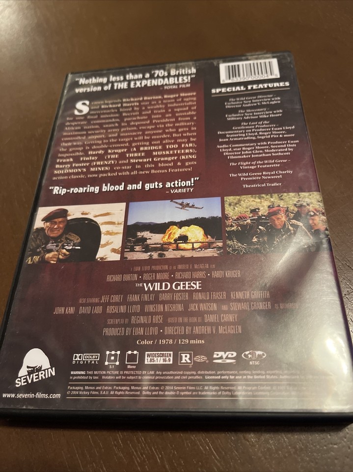 The Wild Geese (DVD) Richard Burton, Roger Moore, Richard Harris ...
