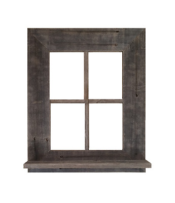 Reclaimed Rustic Barn Wood Window Frame With Shelf (Not For Pictures ...