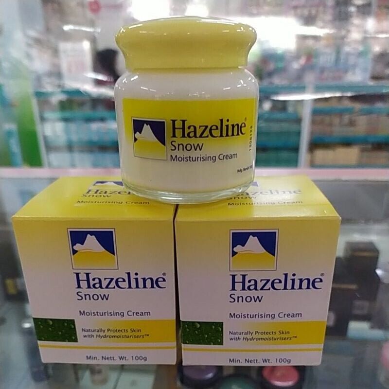 4 Box 100g HAZELINE Snow Moisturizing Cream Whitening Natural Protect ...