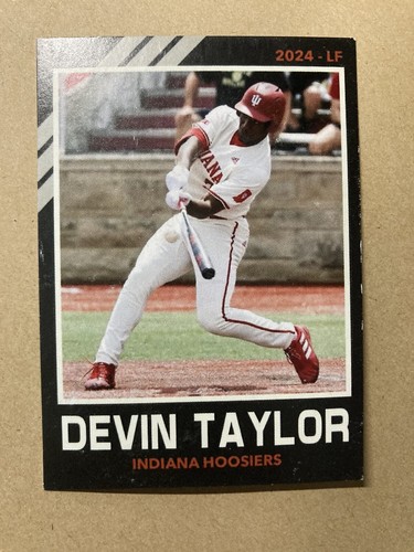 DEVIN TAYLOR - MLB Draft Prospect - Custom Baseball Card - INDIANA ...