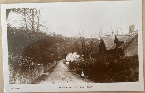 LLANELLY CWMBACH VILLAGE GIRL STANDING C1910 KINGSWAY REAL PHOTO ...