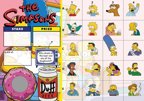 Simpsons Fundraising Scratch Cards - 20 Square - A5 -1/5 Pack - TB0111 ...