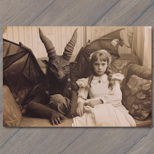 11x17" Girl Monster Weird Creepy Imaginary Friend Nightmare Scary ...