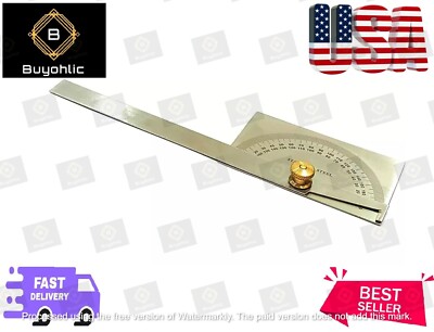 Stainless Steel Protractor 0-180 degrees Machine Tools Head Protractor ...