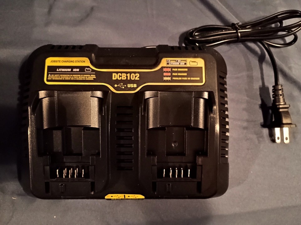 For Dewalt DCB102 Lithium Dual 2-Port Battery Charger DCB205 DCB206 20V ...