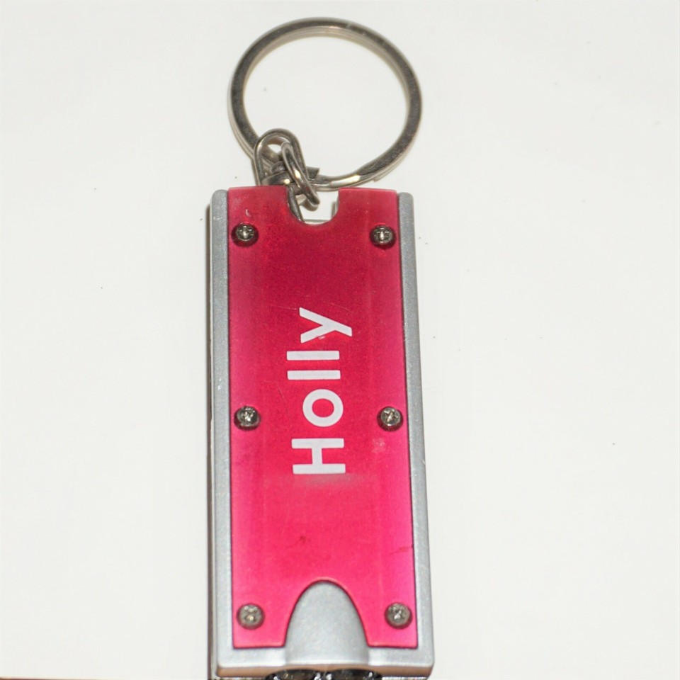 Personalized Keychain Light Up Key Ring Choose Name Colorful Mini Flash ...