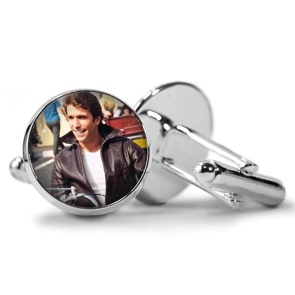 The Fonz Necklace Key Ring Cufflinks Round Ring Earrings Fonzie Happy ...