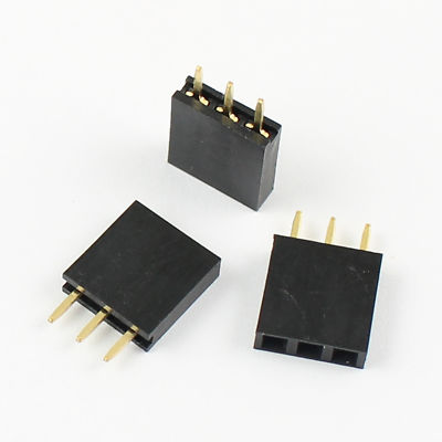 50Pcs 2.54mm Pitch 1x3 Pin 3 Pin Female Single Row Straight Header ...