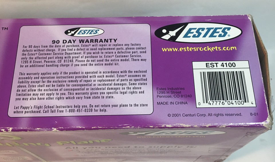 Estes Sky Rangers Radio Control Fighter RC New!!! EST 4100 2001 | eBay