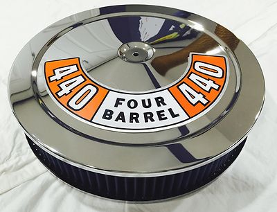 CHROME AIR CLEANER WASHABLE BLUE FILTER 440 FITS Dodge FOR plymouth 4 ...