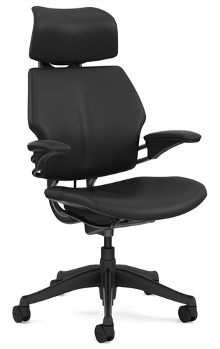 HumanScale Freedom F213 Black Bizon Leather Office Desk Chair with ...