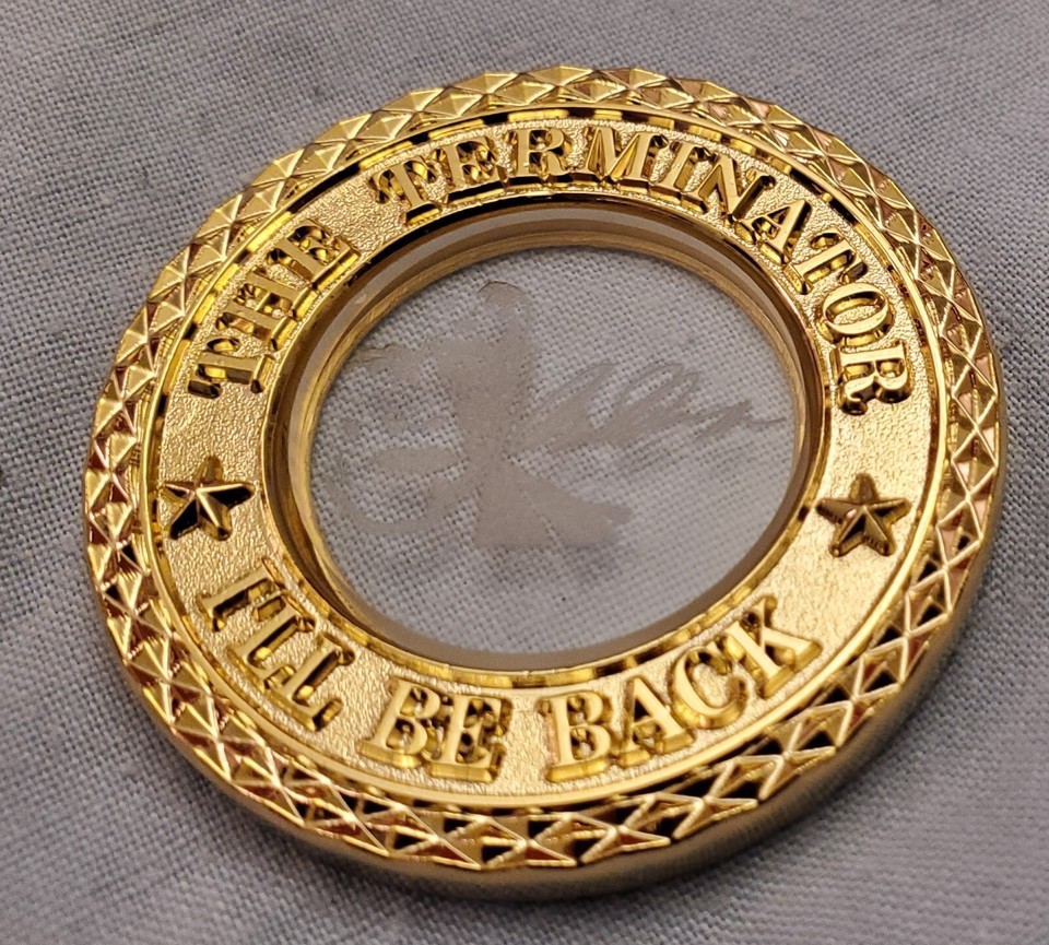 Arnold Schwarzenegger Terminator Gold Coin Signed Fantasy Old Film ...